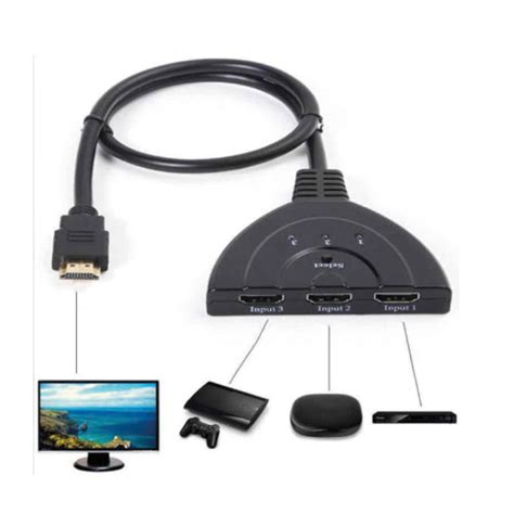 מפצל Hdmi ל 3 כניסות Hdmi עם בקרת שליטה טרמינל פון Terminalphone סמארטפונים אביזרים
