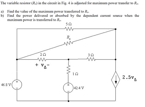 solved the variable resistor ro in the circuit is adjusted