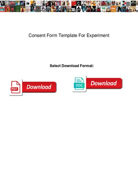 Fillable Online Consent Form Template For Experiment Consent Form
