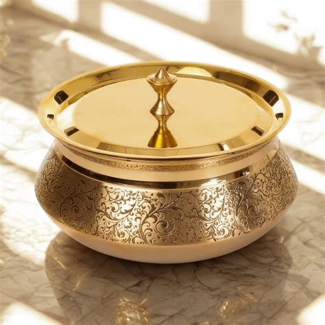 Lily Brass Handi With Antique Design 2500 Ml Asm Crockery