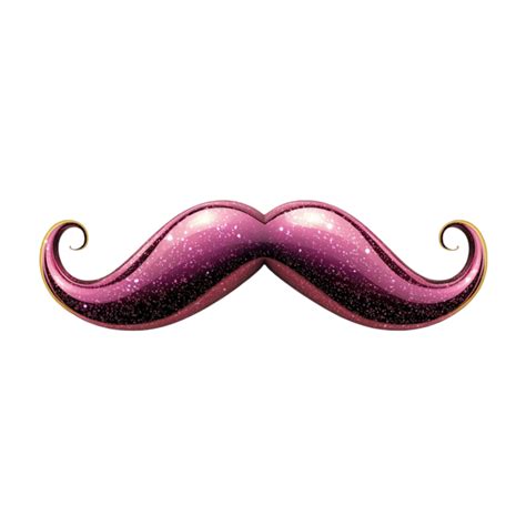 Pink Glossy Curled Mustache Icon 56422098 Png
