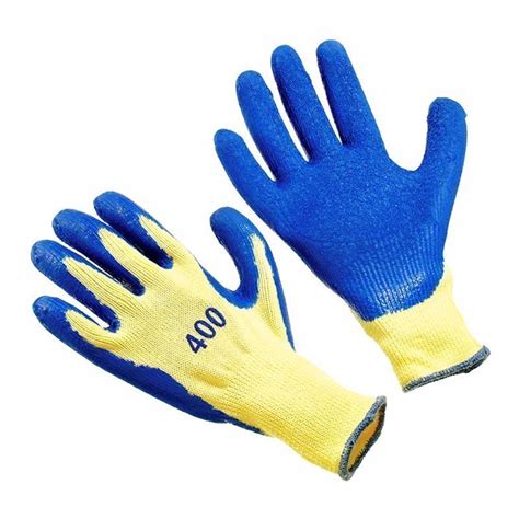 Rubber Coated String Knit Gloves Blue Latex Palm Seattle Glove 400