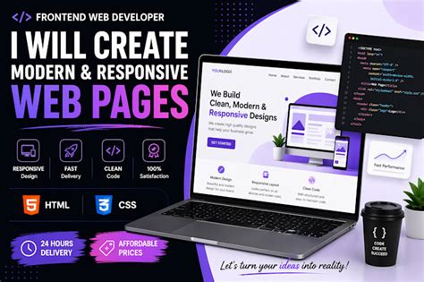 Create A Responsive Frontend Website Using Html Css By Webbygirl123