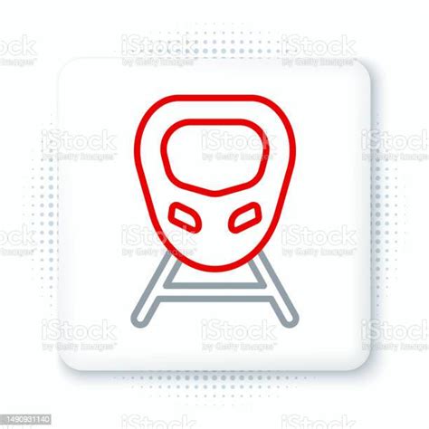 흰색 배경에 격리 된 라인 고속 열차 아이콘 철도 여행 및 철도 관광 지하철 또는 지하철은 빠른 열차 수송을 간소화했다 다채로운 개요 개념 벡터 거리에 대한 스톡 벡터 아트