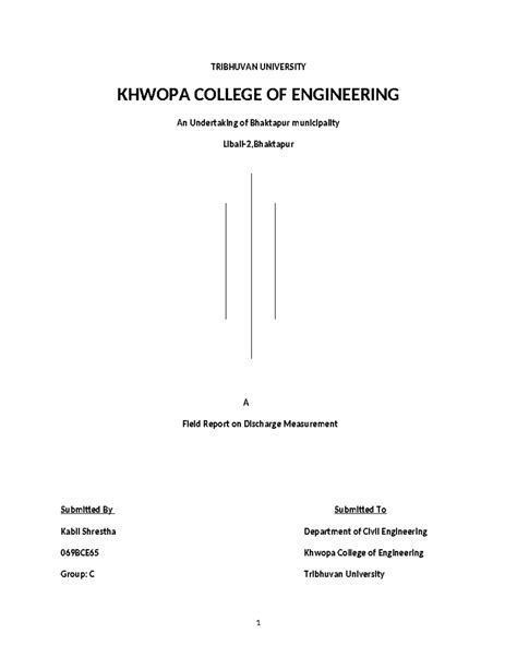Hydrology Practical Tribhuvan University Khwopa College Of
