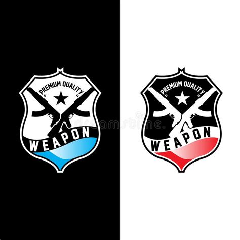 Automatic Weapon Logo Vector Icon Battle Weapons Pistols Rifles