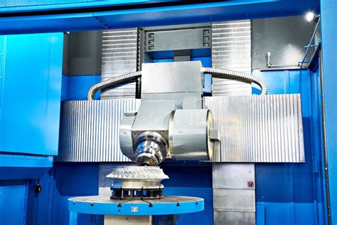 Cnc Drilling Milling Boring Lathe Machine Stock Image Image Of