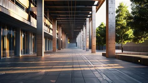 Premium Photo Urban Architecture Modern University Building Walkway