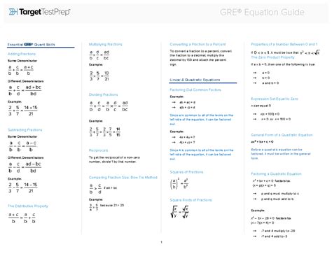Quant Formula Sheet Qdqdq Essential 8d6® Quant Skills Adding Fractions Same Denominator