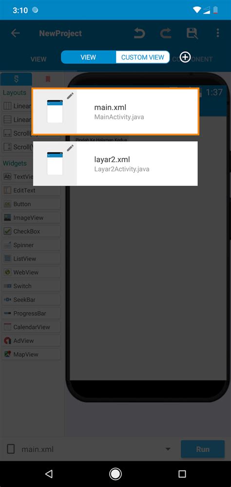 cara membuat dan menghubungkan 2 activity di sketchware infonya bang