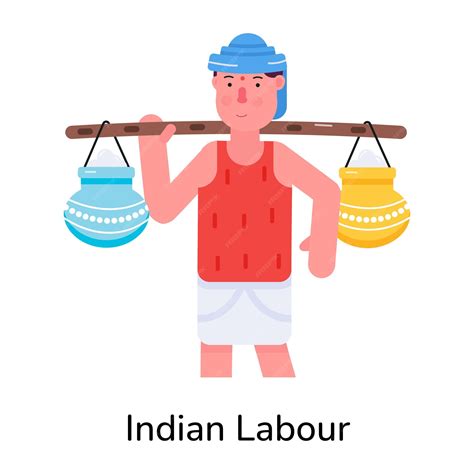 Premium Vector Get This Flat Character Icon Of Indian Labour