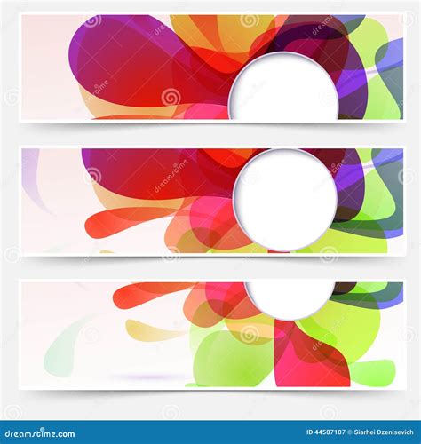 Bright Web Headers Set Abstract Liquid Stock Vector Illustration Of Card Collection 44587187