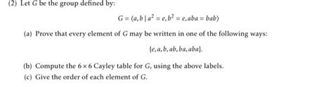 solved 2 let g be the group defined by