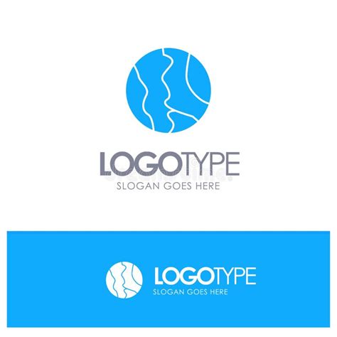 Global Location Map World Geography Blue Solid Logo With Place For