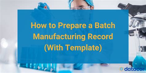 Food Manufacturing Batch Record Template