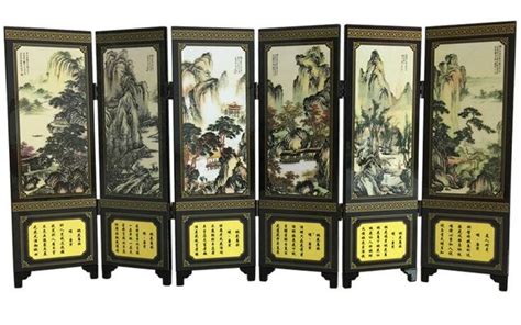 Small Screen Antique Lacquer Screen Decoration Tan Grandado