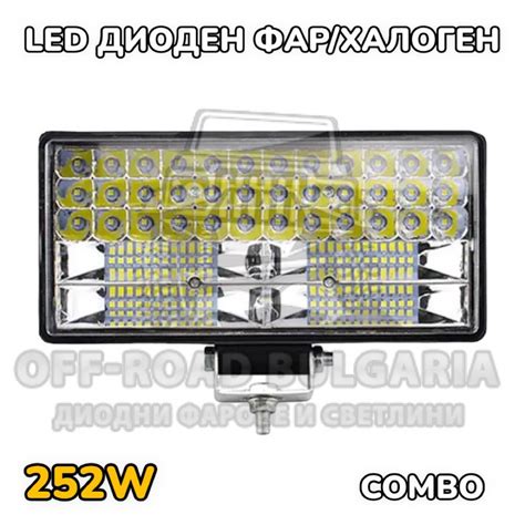 1 БРОЙ 252W Диоден Фар за Трактор, Боен Фар, Диодни фарове за трактори ...