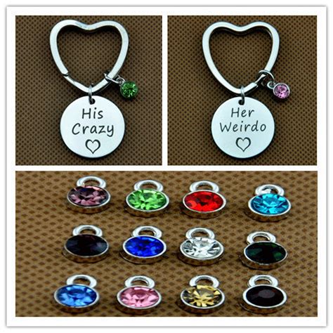 His Crazy Her Weirdo Keychains Couples Keychains Personalized