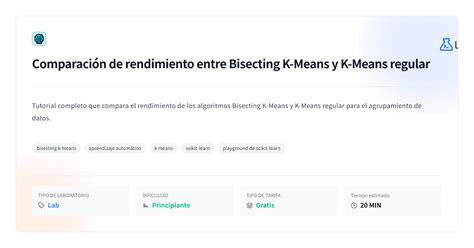 Comparación De Rendimiento Entre Bisecting K Means Y K Means Regular Labex