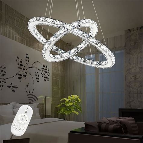XMTECH 48W LED Cristal Design Plafonnier LED Pendentif lampe Suspension Lustre Créatif Deux
