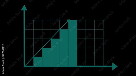 Business Bar Graph And Rising Arrow Animation With Glow On Transparent Background Business