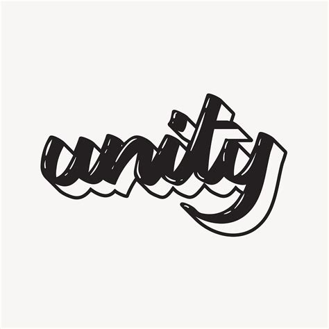 Unity Text Black Cursive Font Premium Vector Rawpixel