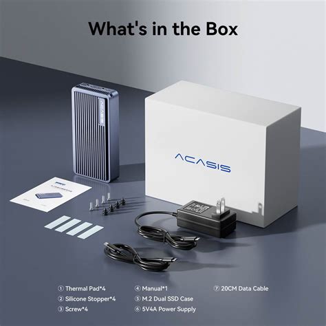 Acasis Usb 32 20gbps Dual Disk M2 Nvme Hard Disk Array Case