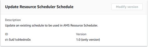 Schedule Update AMS Advanced Change Type Reference