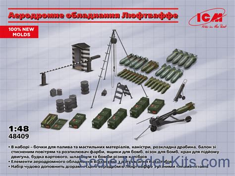 Wwii Luftwaffe Airfield Equipment Icm Plastic Scale Model Kit In 1 48