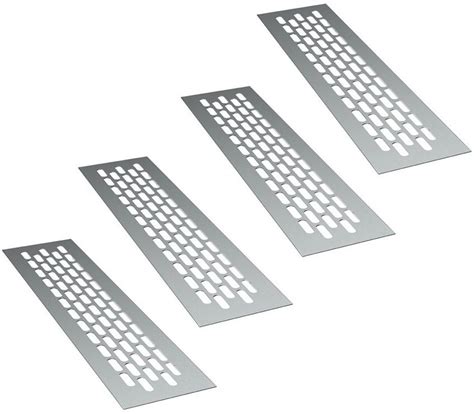 Sossai 4 X Lüftungsgitter 44 X 6cm In Aluminium Design Belüftungsgitter