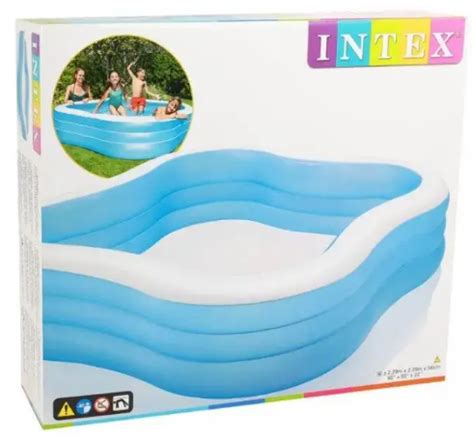 Надувной бассейн INTEX 57495, большой квадратный, 229х229х56 см, 1215 л ...