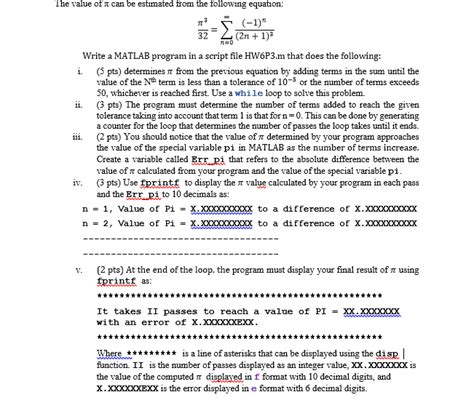 Solved The Value Of π Can Be Estimated From The Following