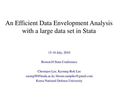 ppt an efficient data envelopment analysis with a large data set in