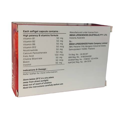 Nat B High Potency B Vitamins Formula X 30 Softgel Capsules From A To Z