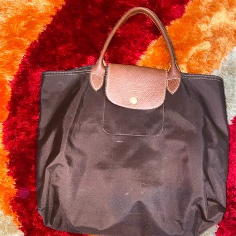 Bags Chocolate Longchamp Le Pliage No Zipper Tote Poshmark