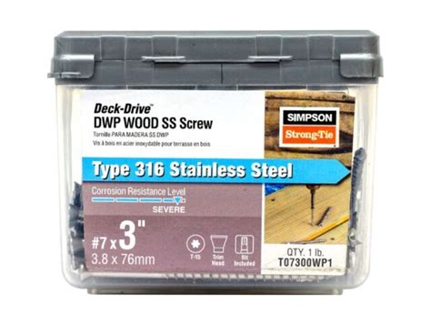 Simpson Strong Tie Deck Drive™ Dwp 7 X 3 In Wood Ss Screw 316