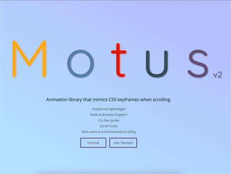motus v2 animation library that mimics css keyframes when scrolling