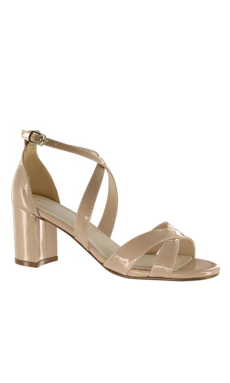 Audrey Block Heel Nude Prom Shoes 4497