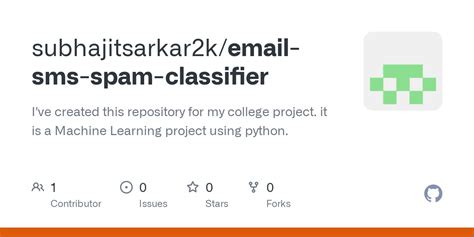 Github Subhajitsarkar2kemail Sms Spam Classifier Ive Created This