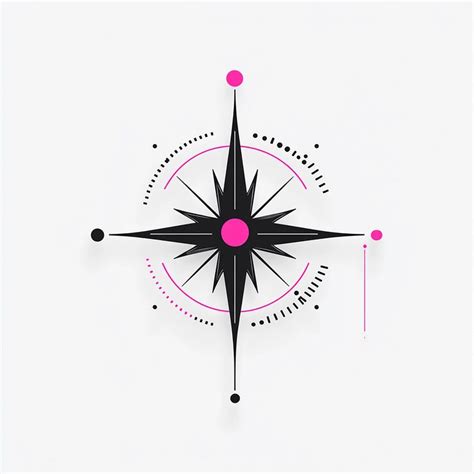 A Compass With Pink And Black Dots And A Black Dot On The Top Premium