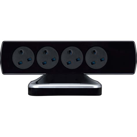 Masterplug 8 Socket 2m Switched Extension Tower Gloss Black