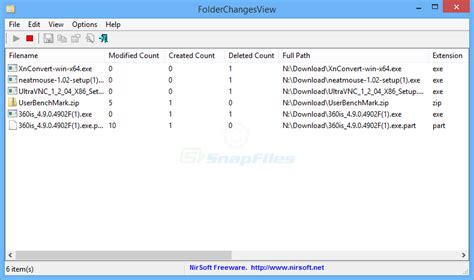 FolderChangesView Screenshot And Download At SnapFiles Com