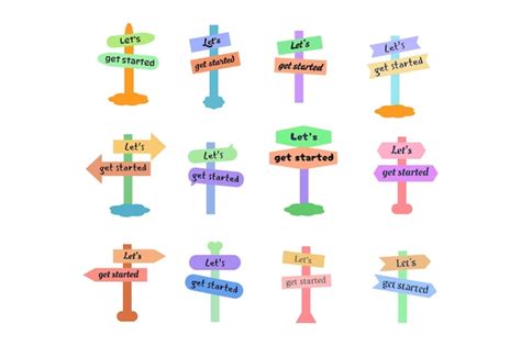 Premium Vector Creative Text Vector Designs For Lets Get Started Signs