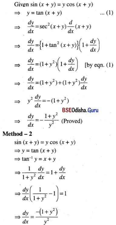 Chse Odisha Class 12 Math Solutions Chapter 7 Continuity And