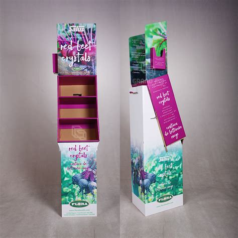 Custom Corrugated Floor Display Shipper For Health Products Grand Fly