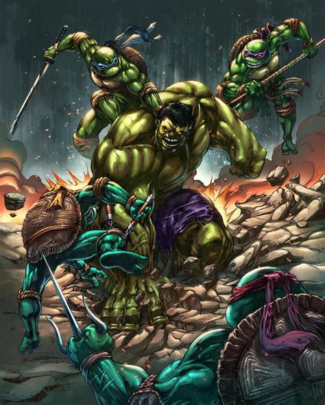 Hulk Vs Tmnt By Nesthorcolors On Deviantart
