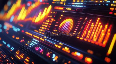 Visual Representation Of Data Analytics On A Screen In A Modern Environment During The Evening