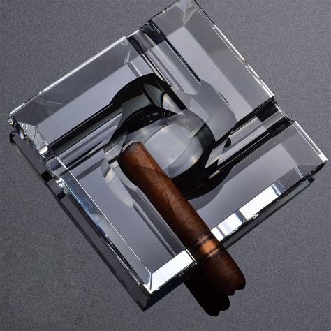Designer Crystal Quad Cigar Ashtray 4 Cigars Ewestern