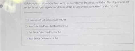 Solved A Development Statement Filed With The Secretary Of