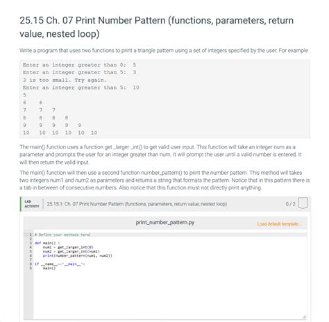 Solved 2515 Ch 07 Print Number Pattern Functions